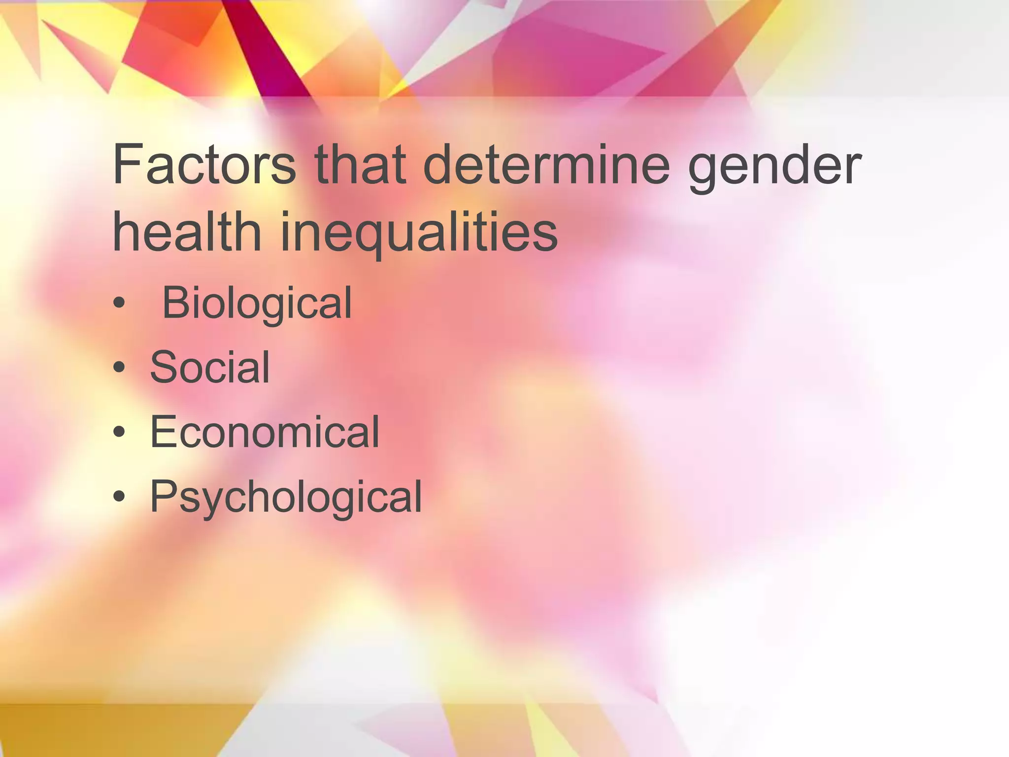 Gender and health | PPTX