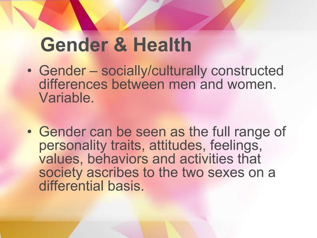 Gender and health | PPTX