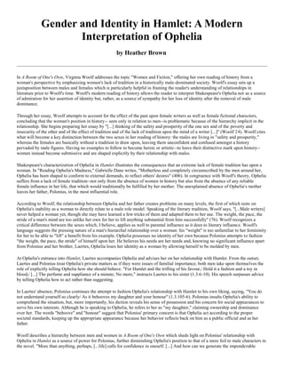 Gender and identity in hamlet | DOCX