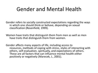 Gender And Mental Health | PPTX
