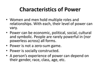 Gender and power analysis | PPTX