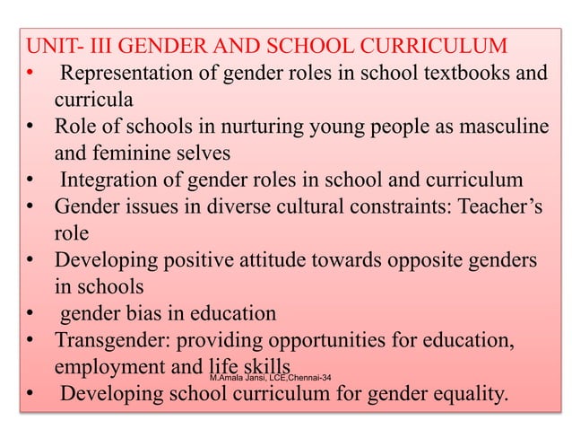 GENDER AND SCHOOL CURRICULUM-unit-3-Notes.pptx