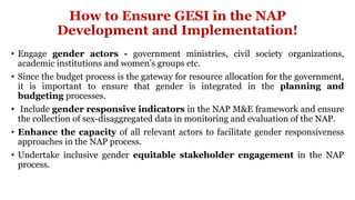 Integrating Gender Equality and Social Inclusion (GESI) in the NAP ...