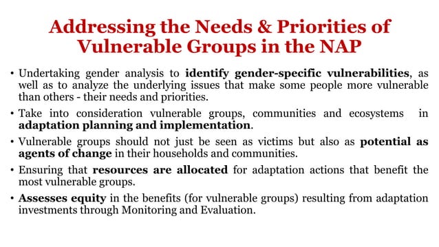 Integrating Gender Equality and Social Inclusion (GESI) in the NAP ...