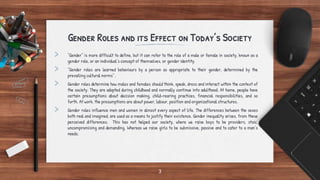 Gender and Society (Gender Inequality and it's effect to society ) | PPT