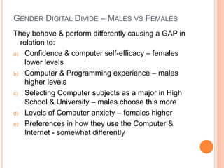 Gender and the digital divide | PPTX