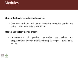 Approaches to strengthen the capacity to integrate gender in ...