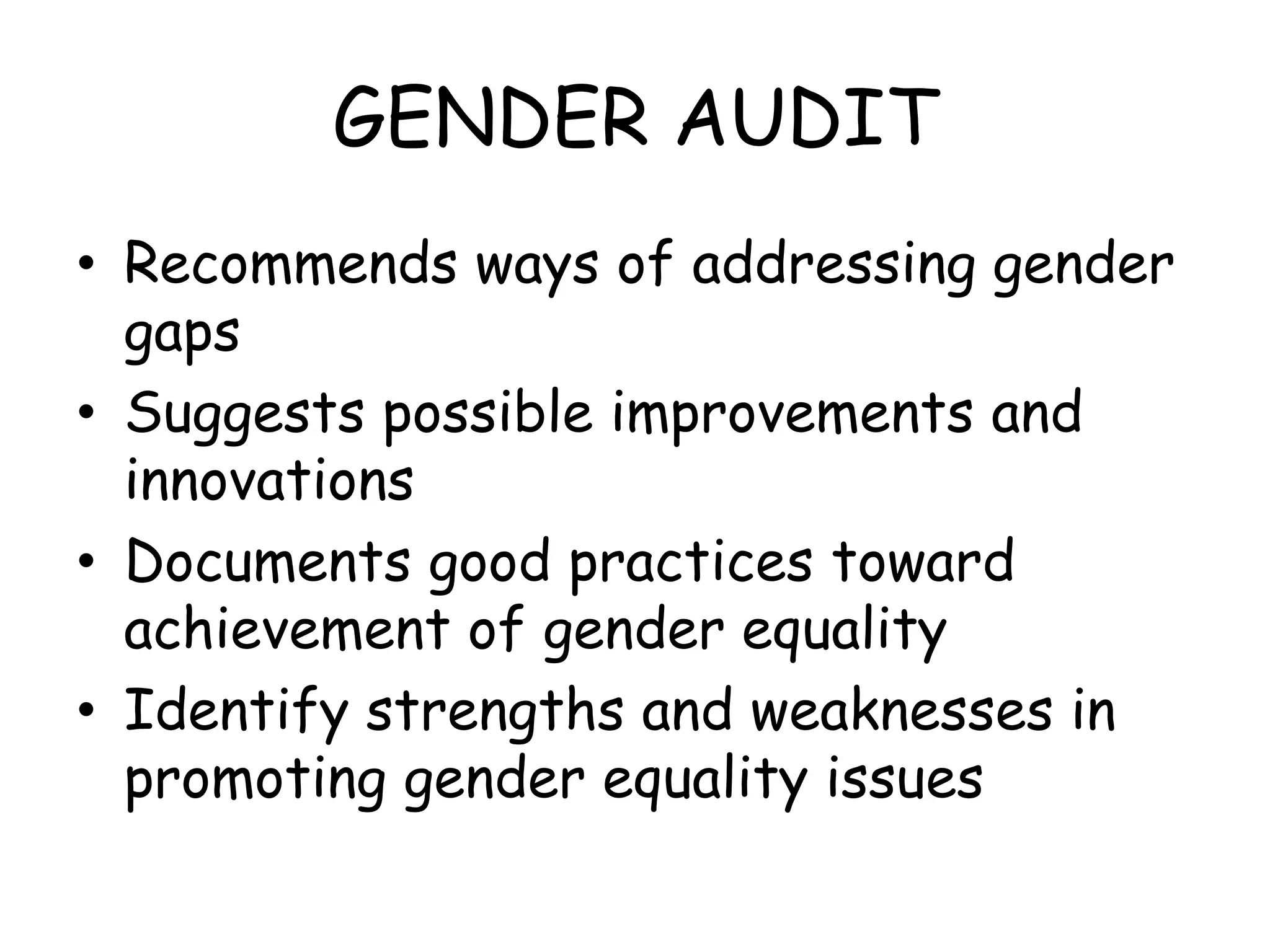 Gender audit | PPTX