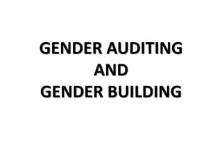 Gender audit | PPTX