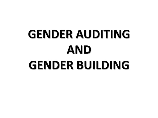 Gender audit | PPTX