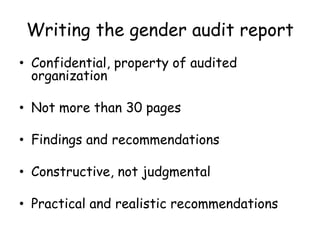 Gender audit | PPTX