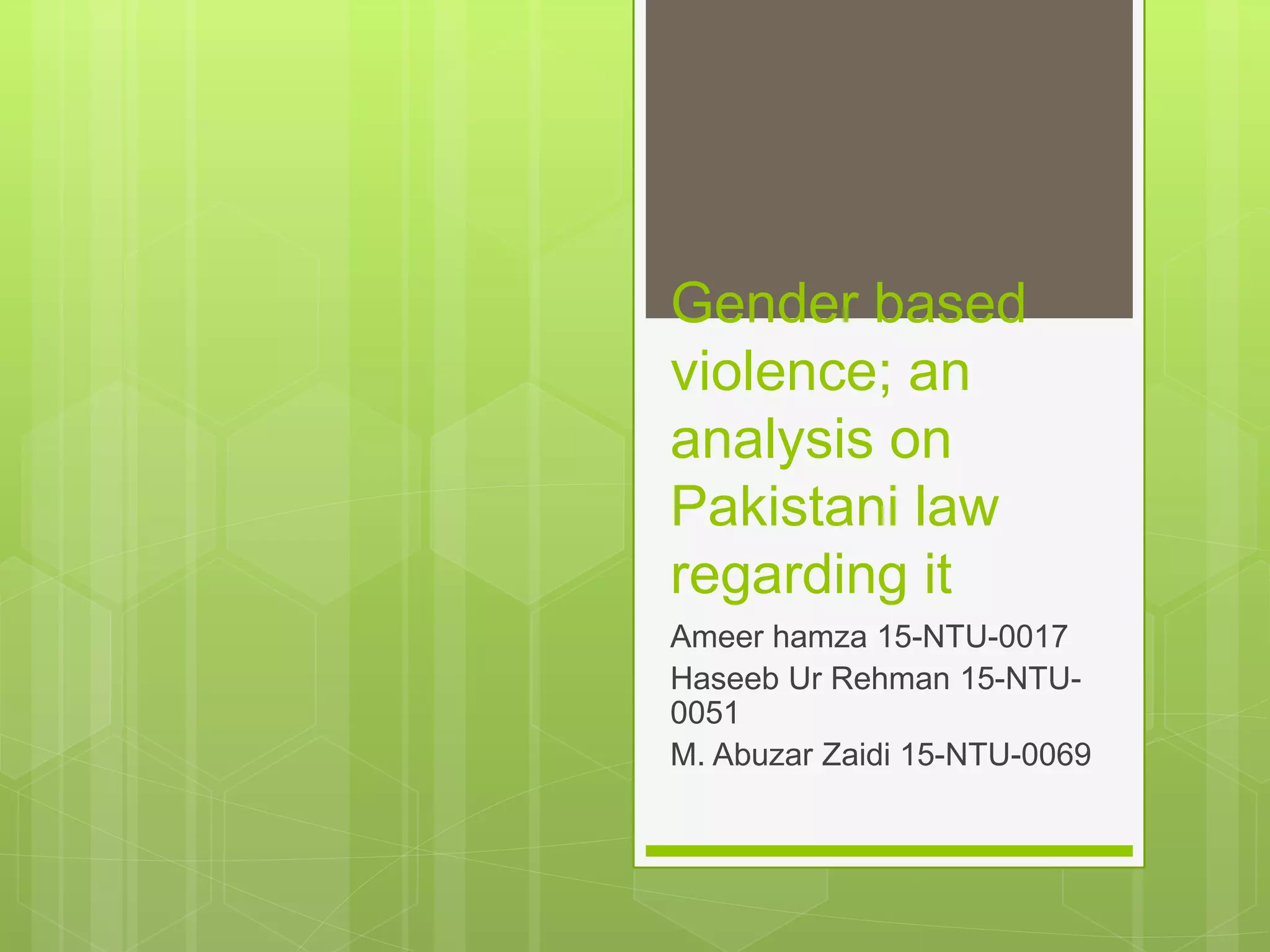 Gender based violence | PPTX