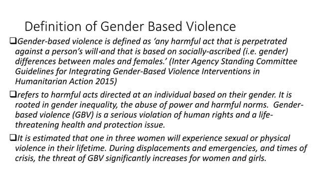 GENDER BASED VIOLENCE (GBV) in the humanitarian sector.pptx