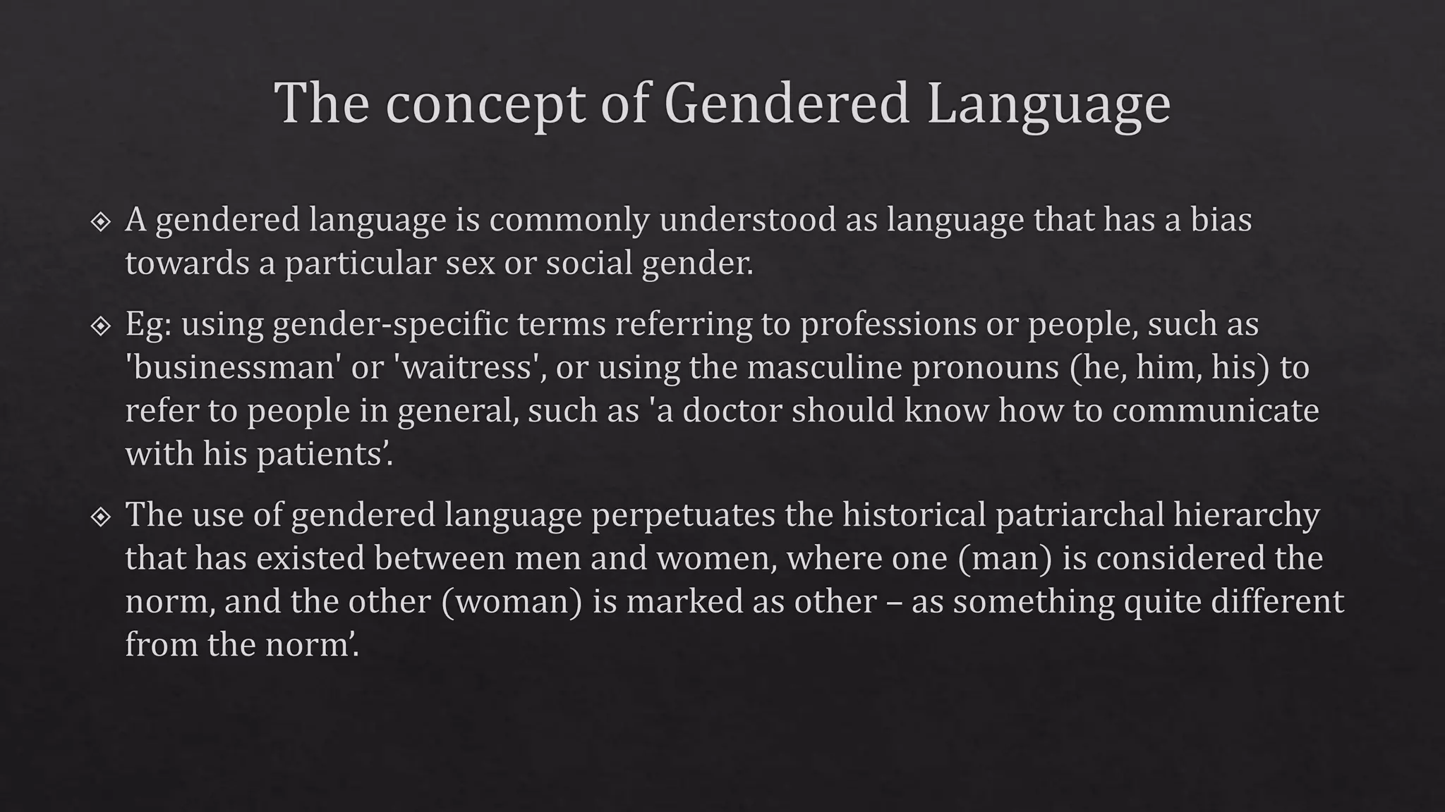 Gender biased language | PPTX