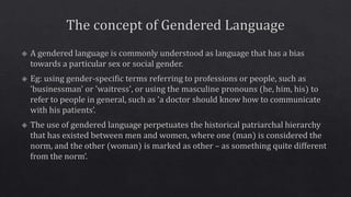 Gender biased language | PPTX