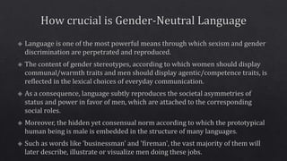 Gender biased language | PPTX