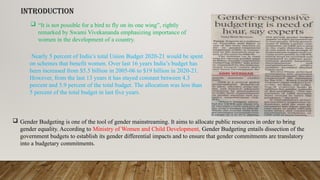 GENDER BUDGETING. and its relevance in Indiapptx | PPTX