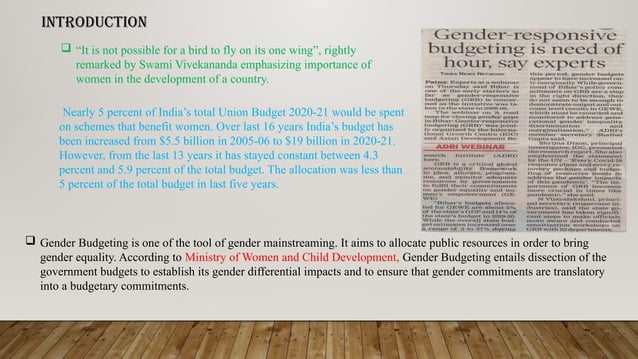GENDER BUDGETING. and its relevance in Indiapptx | PPT