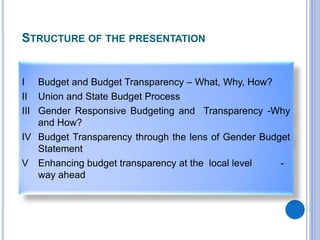 Gender budgeting and Transparency : Understandingthe National and Sub ...