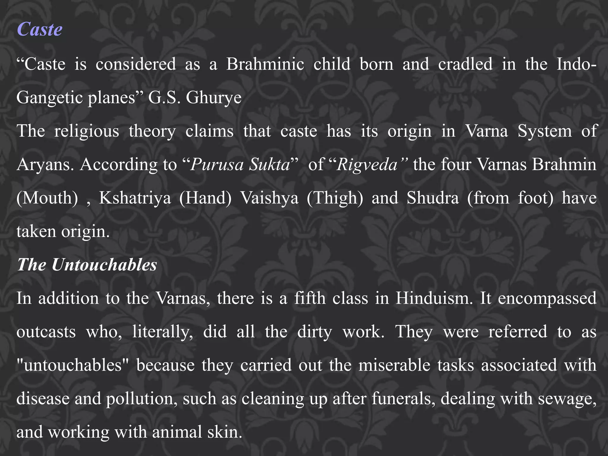 Gender caste and class | PPT