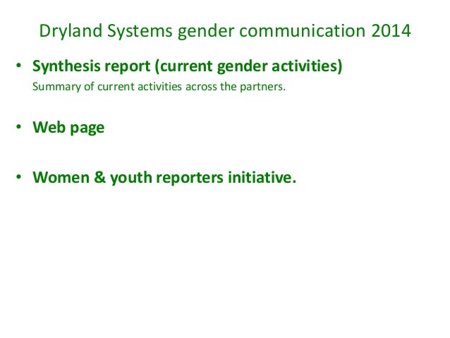 Dryland Systems Gender Component vCommunication