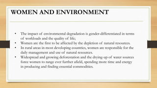 Gender consideration in environmental concerns and plans | PPTX