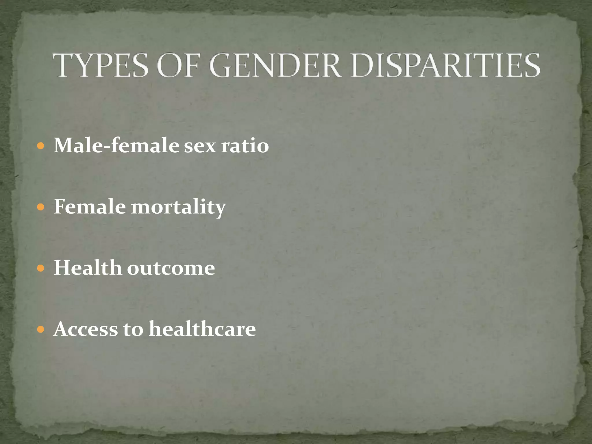 Gender differences in healthcare | PPTX