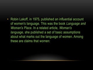 Gender Differences Within Speech | PPTX