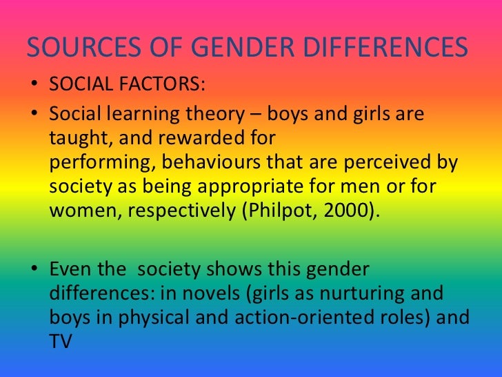Social And Biological Gender Differences Social And Biological Gender Differences