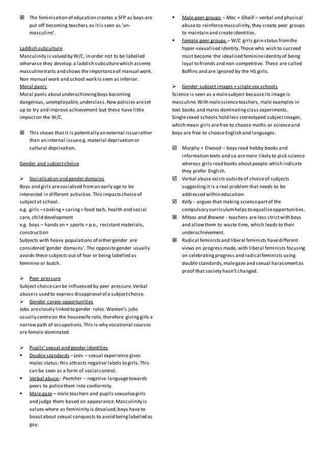 Gender differences in educational achievement | DOCX | Secondary ...