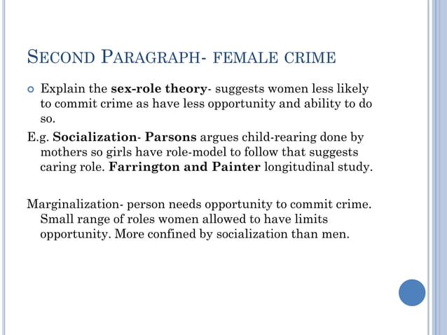 Gender differences in crime | PPT