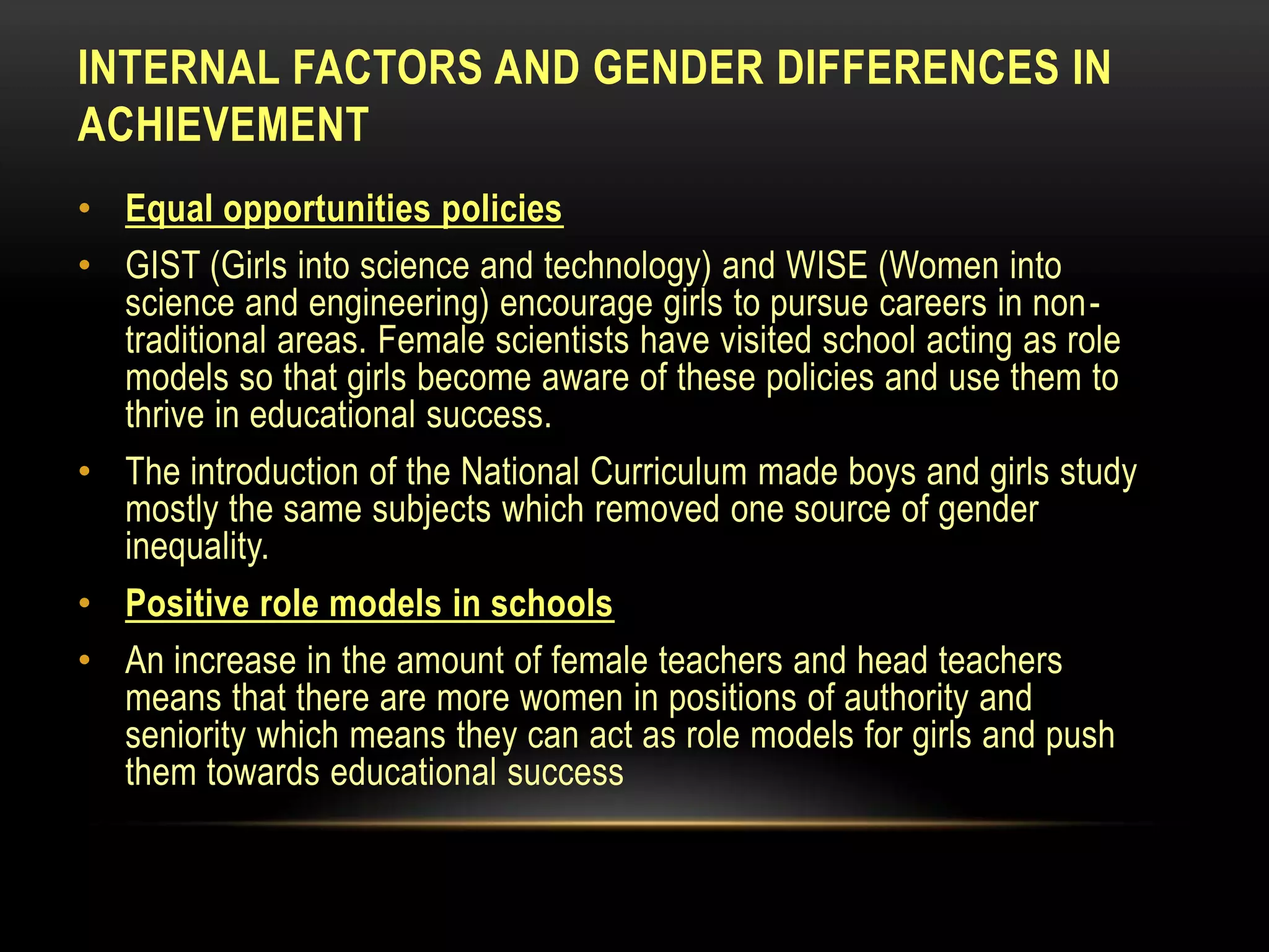 Gender differences in education | PPTX