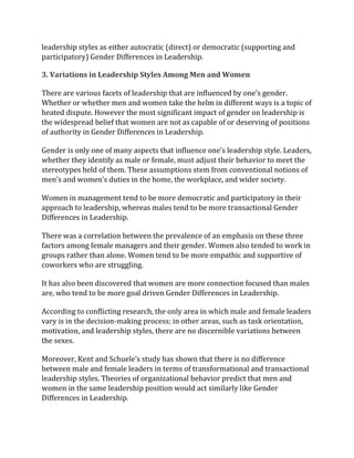 Gender Differences in Leadership And Their Impact; 4 Best Points | The ...