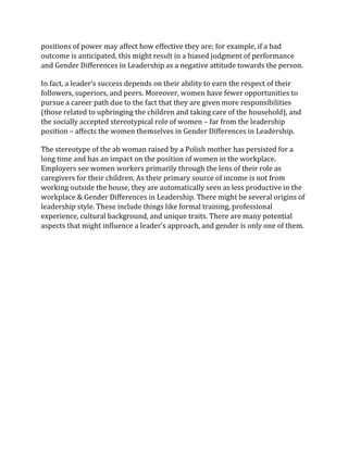 Gender Differences in Leadership And Their Impact; 4 Best Points | The ...