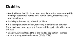 Gender, disability and rehabilitation | PPTX