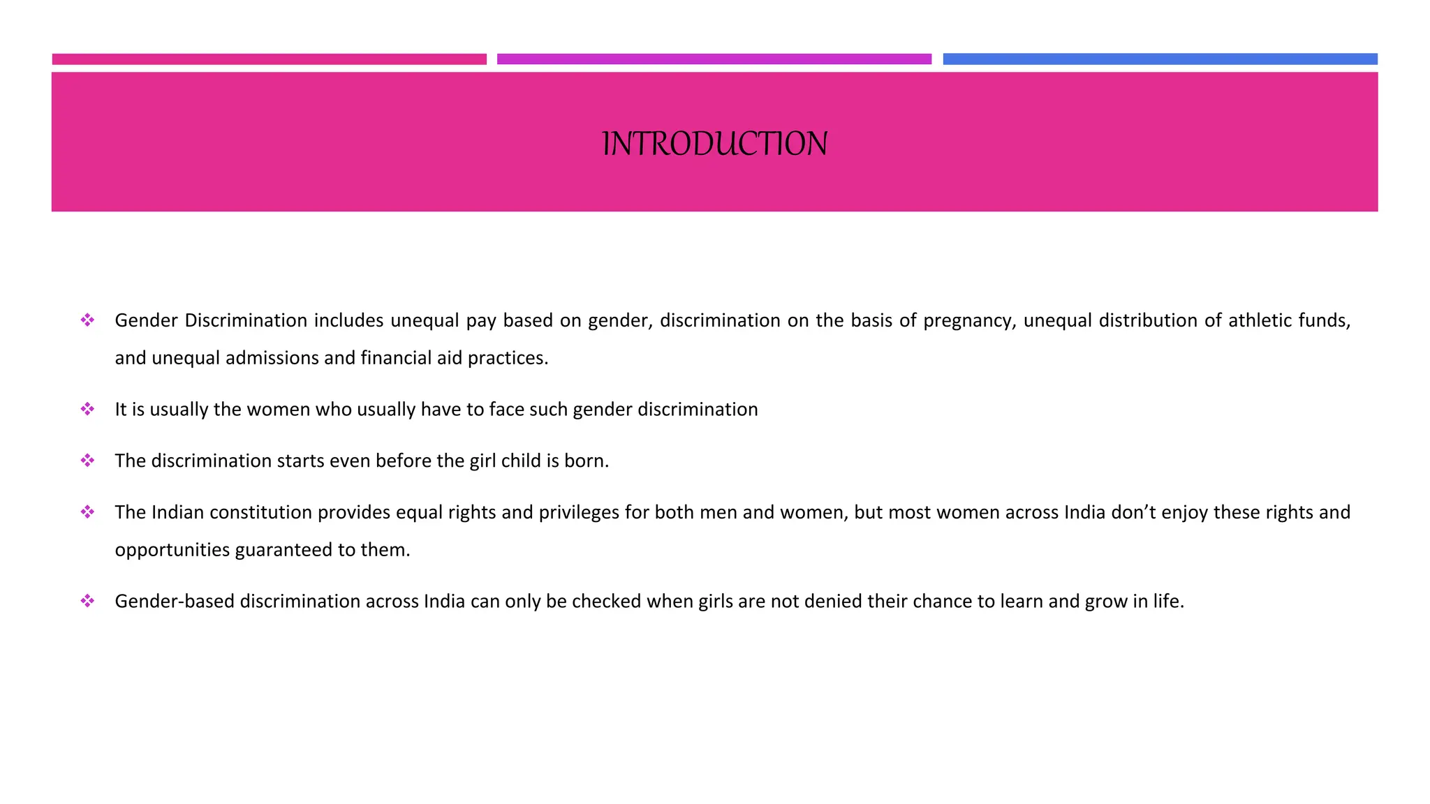 Introduction to Gender Discrimination in India | PPTX