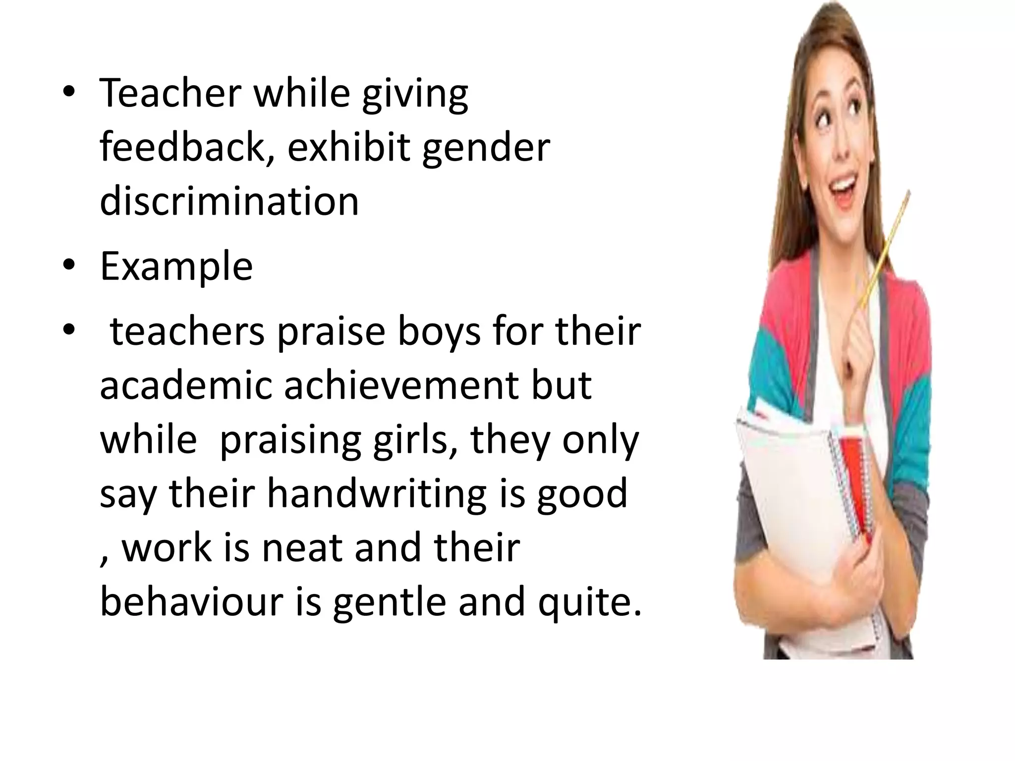 GENDER DISCRIMINATION IN CLASSROOM INTERACTION, RITUAL AND SCHOOL ...