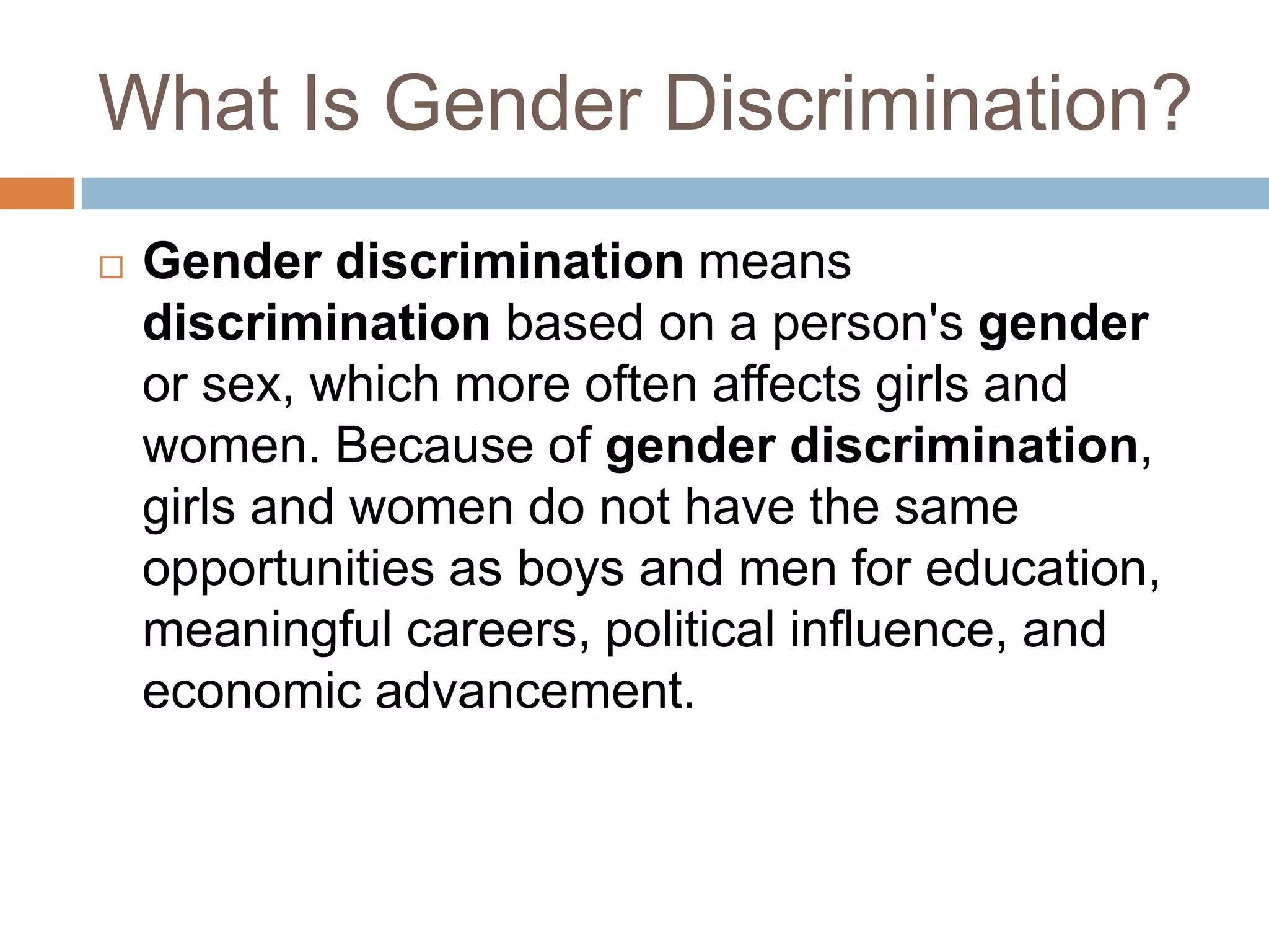 Gender discrimination in india | PPTX