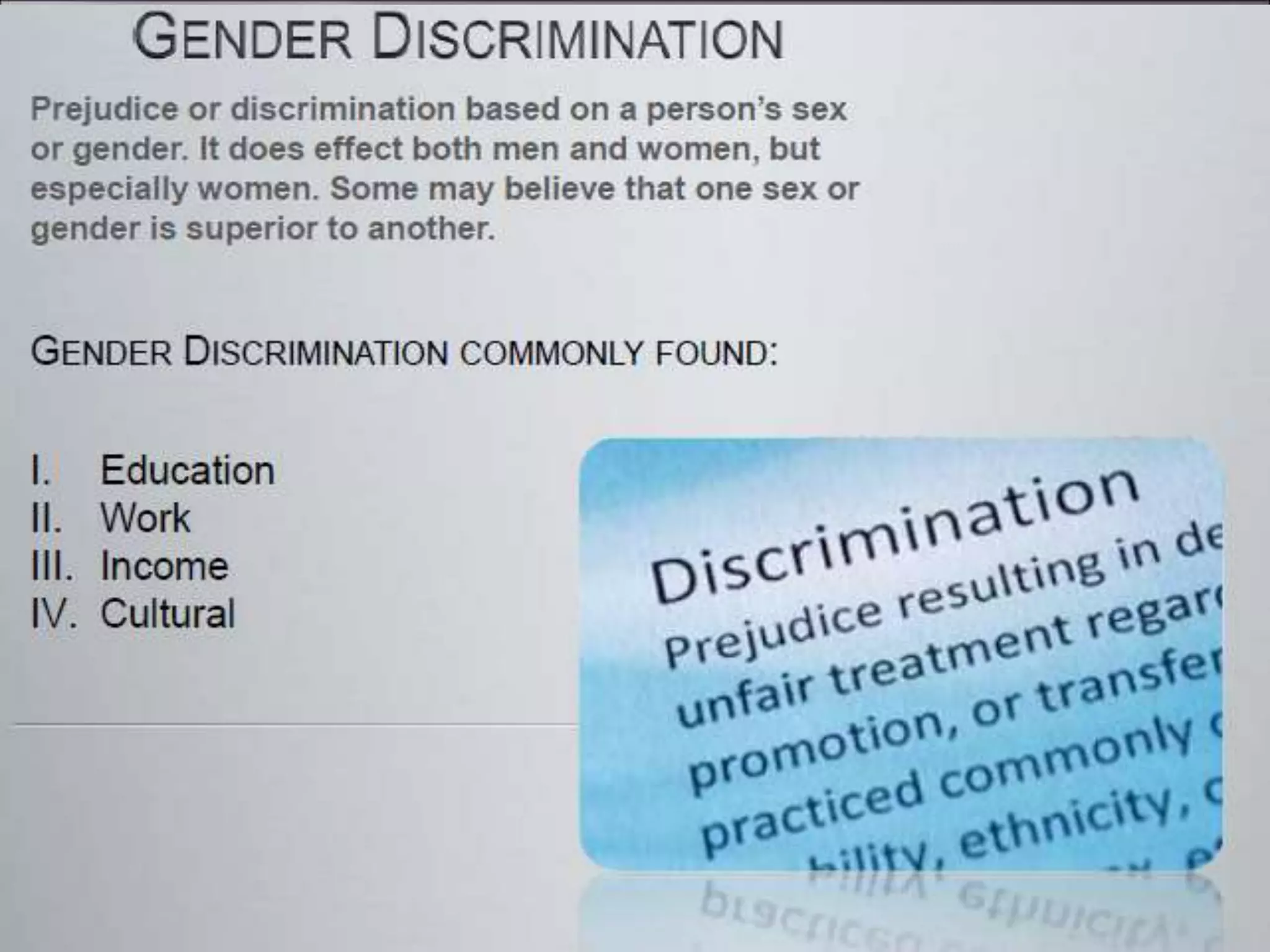 Gender discrimination ppt | PPT