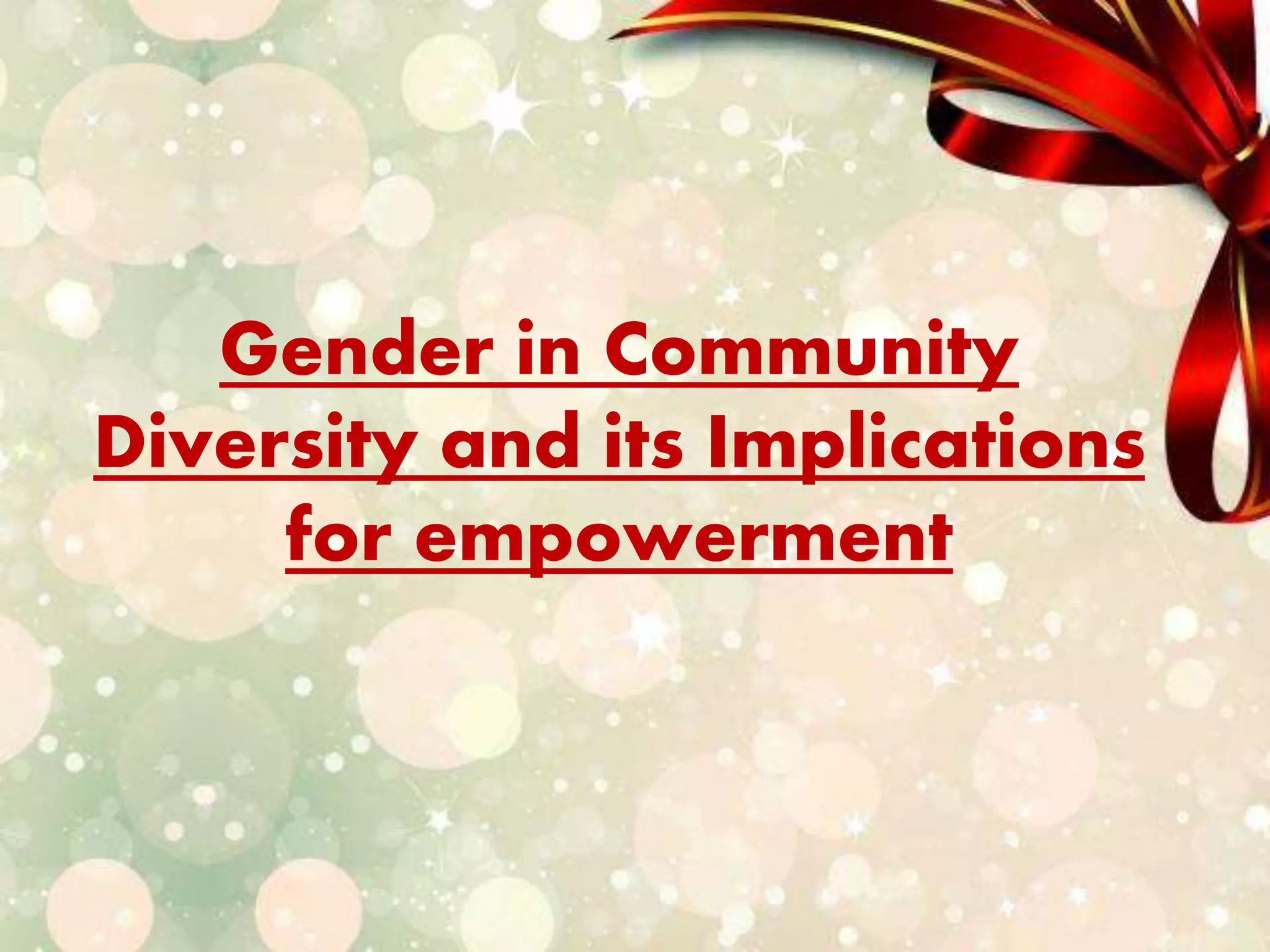 Gender diversity in gender sensitization | PPTX