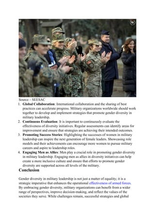 Gender Diversity in Military Leadership: A Path to Stronger Armed ...