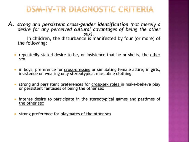 Gender dysphoria OR GENDER IDENDITY DISORDER DSM 5 | PPTX | Hormonal ...