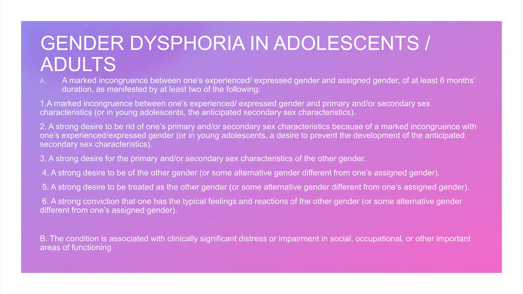 GENDER DYSPHORIA AND RELATED DISORDERS ACCORDING TO APA(1).pptx