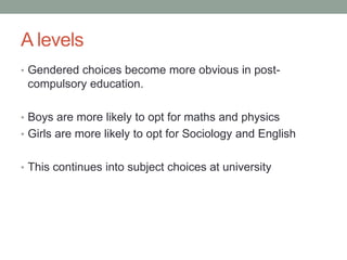 Gendered subject choice | PPTX