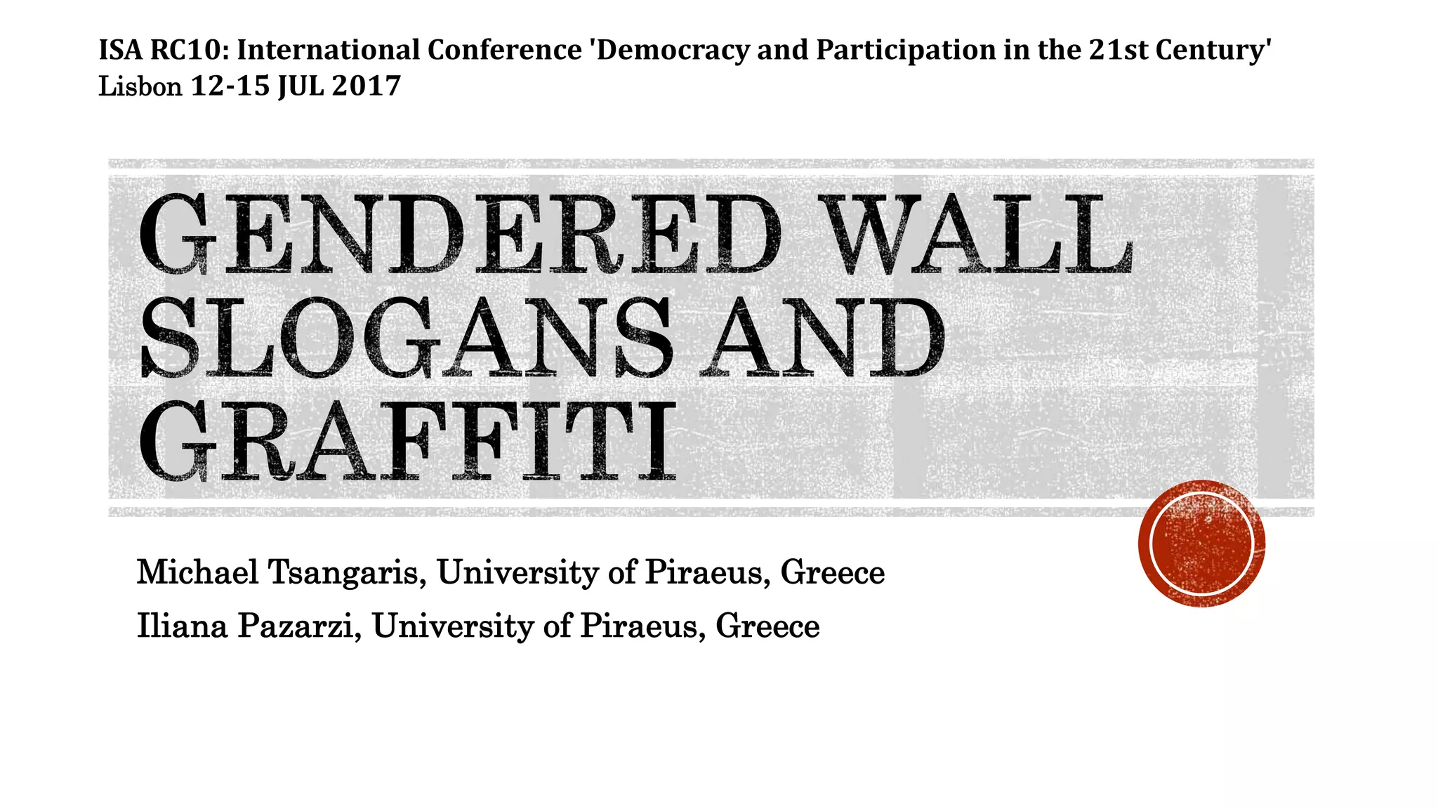 Gendered wall slogans and graffiti | PPTX