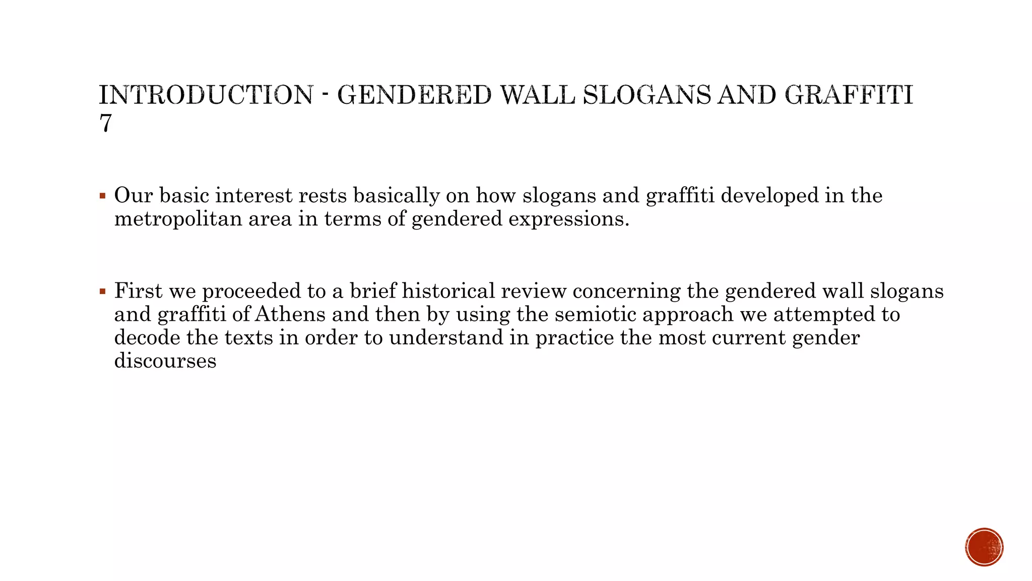 Gendered wall slogans and graffiti | PPTX