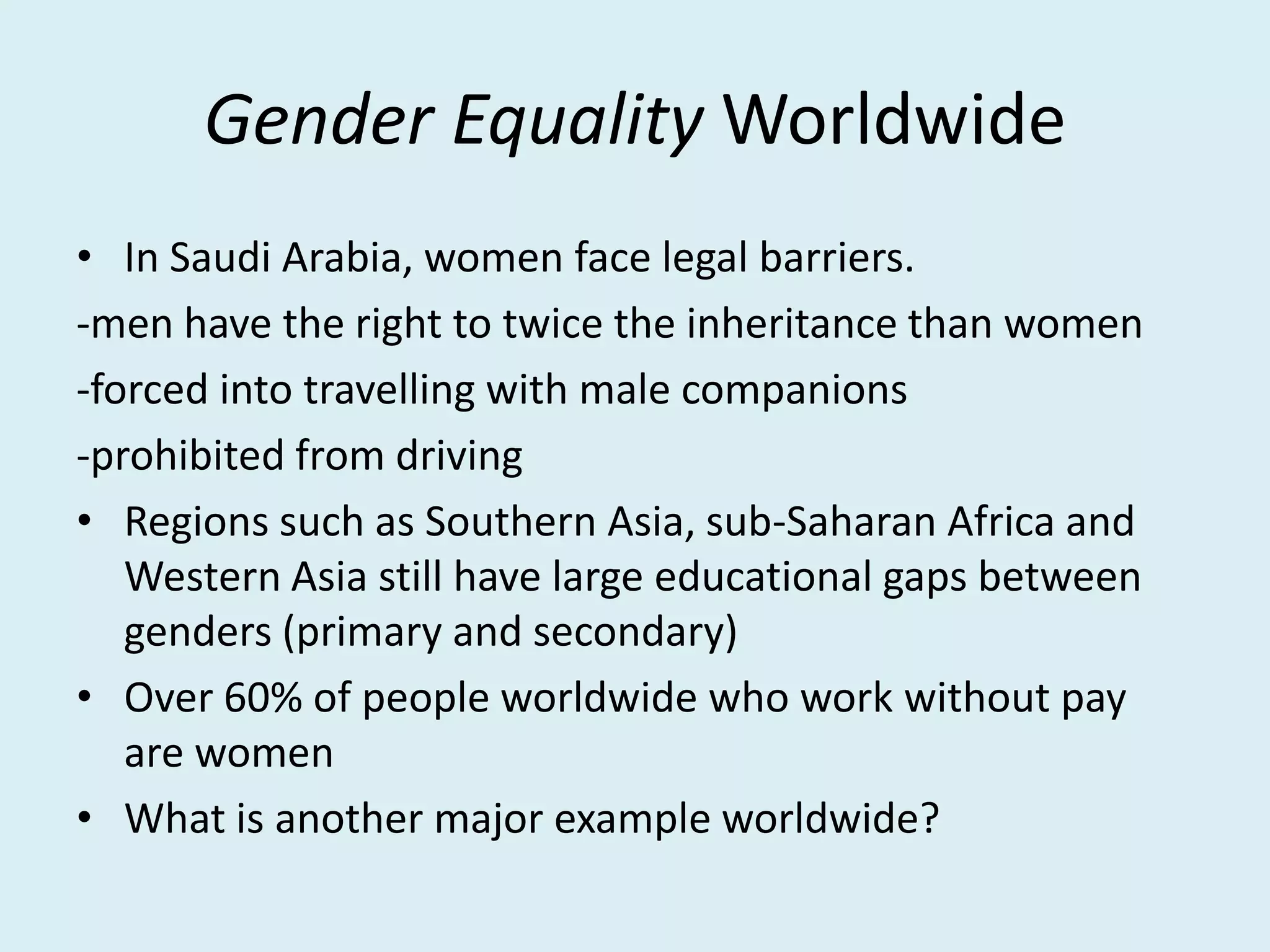 Gender equality | PPTX