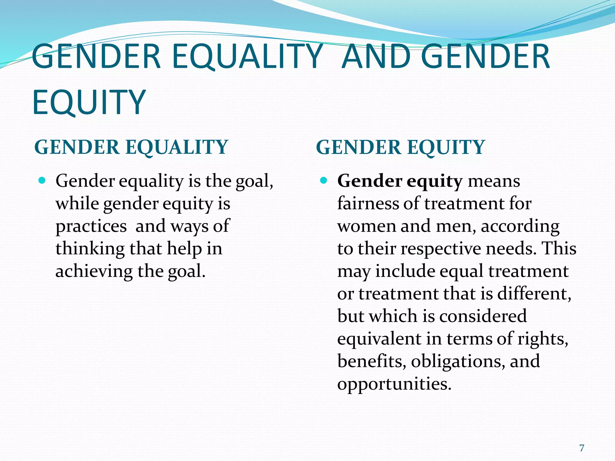 Gender equality and Equity | PPTX