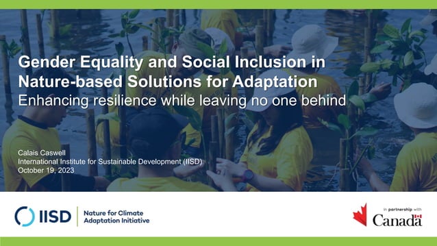 Gender Equality and Social Inclusion in Nature-based Solutions for ...