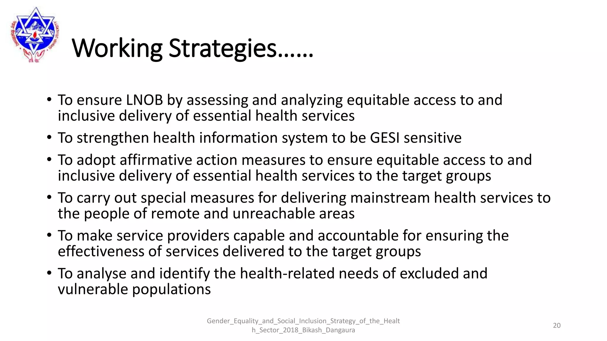 Gender equality and social inclusion strategy | PPTX